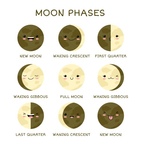 Moon Phases Cartoon Vector Images (over 880)