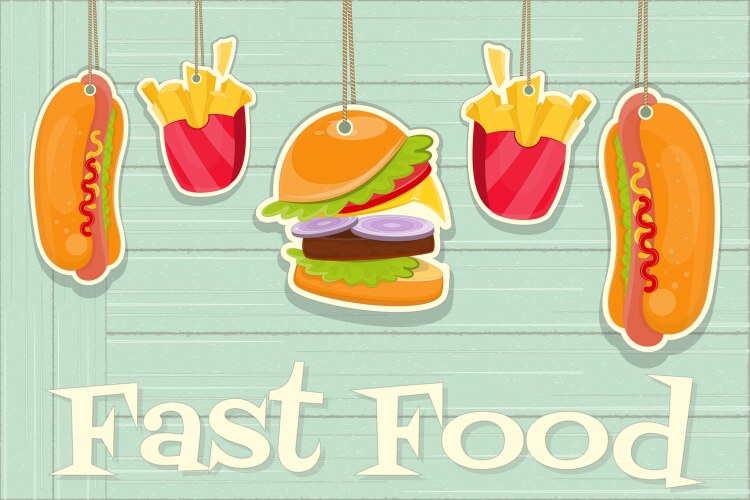 Fast food and healthy eating Royalty Free Vector Image
