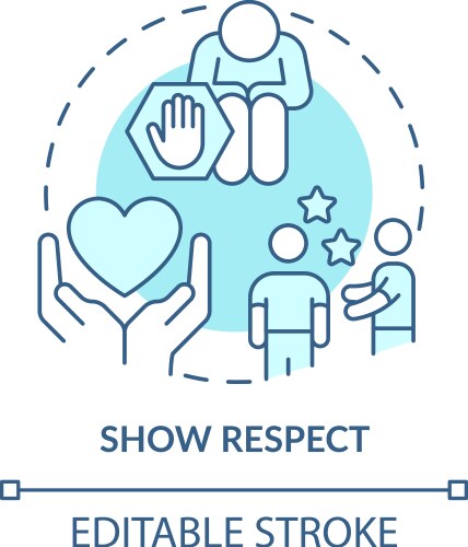 Friendship icons respect community line care Vector Image
