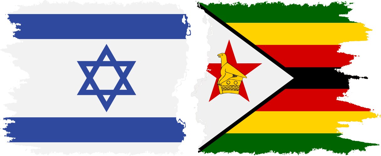Zimbabwe and philippines grunge flags connection Vector Image