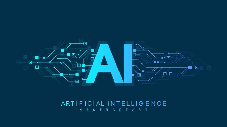 Artificial intelligence chip icon ai processor Vector Image