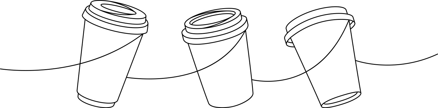 Coffee takeaway cup one line continuous drawing Vector Image
