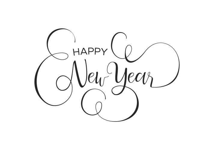 Happy New Year Cursive Vector Images (over 710)