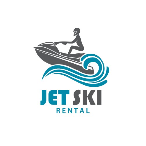 Jet ski rental logo isolated on white background Vector Image