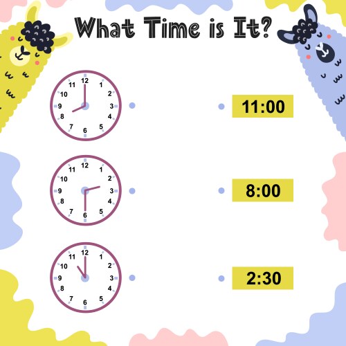 Font design for word spelling time with kids Vector Image