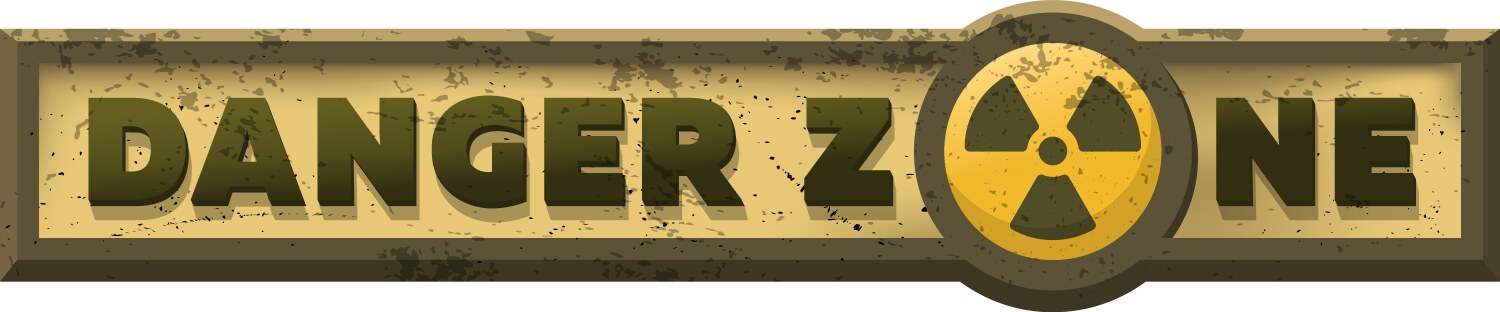 Danger zone vintage rusty metal sign Royalty Free Vector