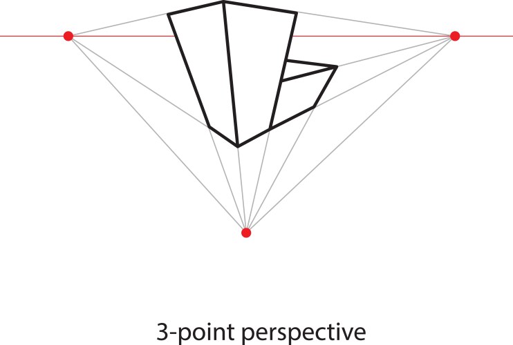 Two point perspective line drawing study art Vector Image