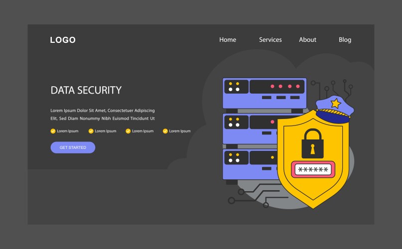 Data security shielded servers and encrypted Vector Image Data security shielded servers and encrypted Vector Image