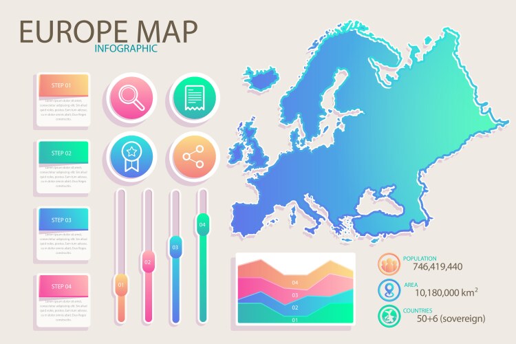 Gradient brazil map infographic Royalty Free Vector Image