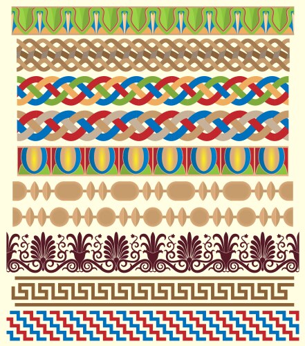 Cute seamless border with olives wheat and greek Vector Image