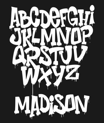 Hand lettering graffiti font with decorations Vector Image