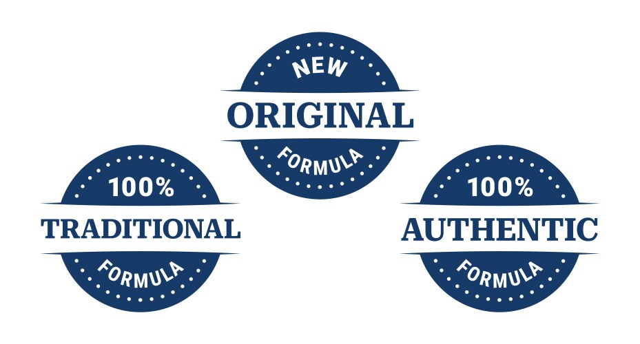 Bioactive product formula recipe icon logo badge Vector Image