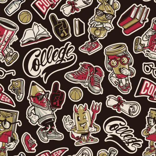 Vintage monochrome college logos Royalty Free Vector Image