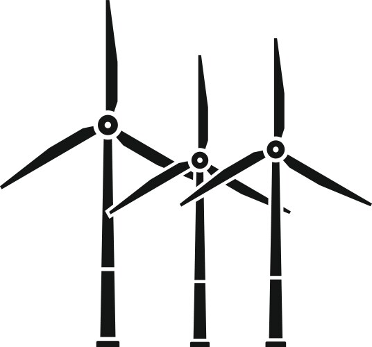Wind turbine farm icon simple style Royalty Free Vector