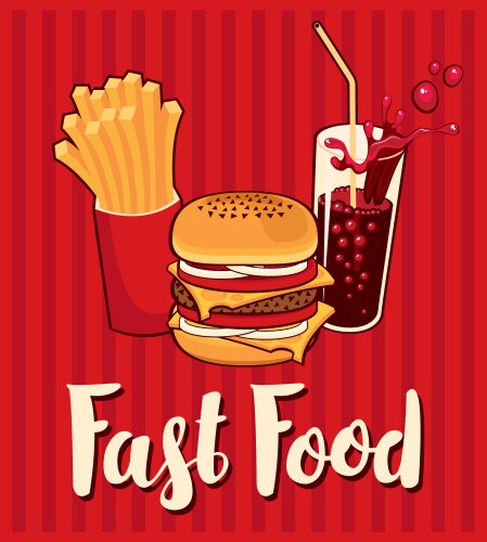 Background with fast food meal tasty fastfood Vector Image