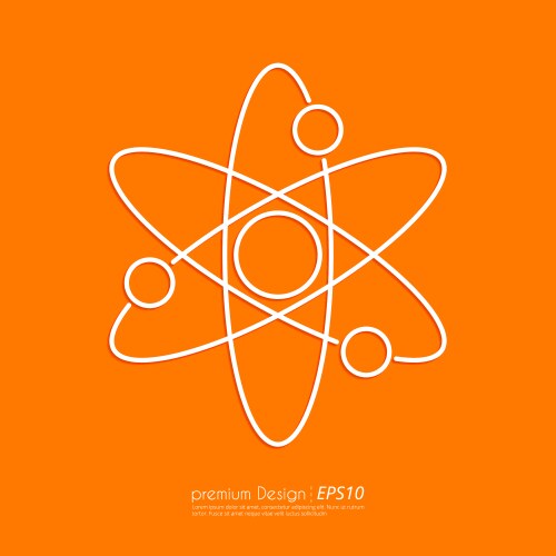 Atom line icon outline sign linear style Vector Image