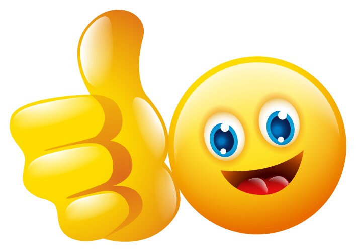Emoticon showing thumb up Royalty Free Vector Image