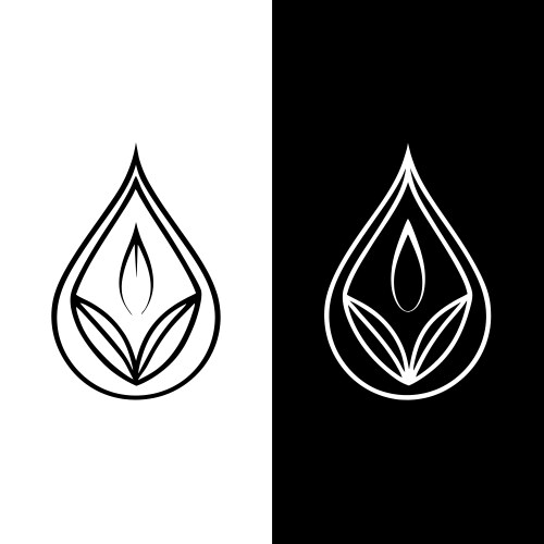 Black Teardrop Logo SVG Minimalist Black Flower Shape Logo Template
