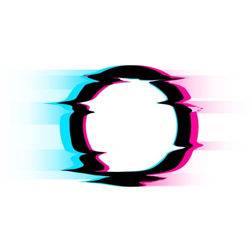 Glowing hexagon with glitch and digital noise Vector Image