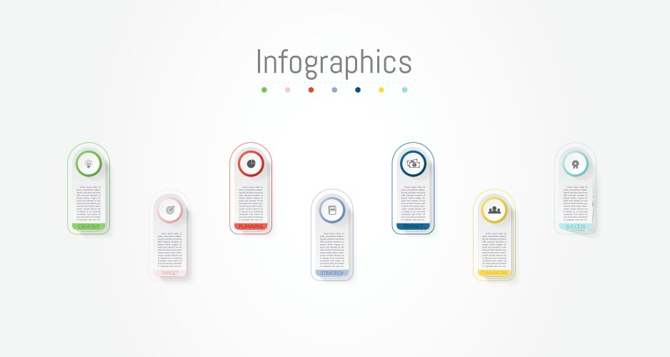 Infographic 7 options design elements Royalty Free Vector