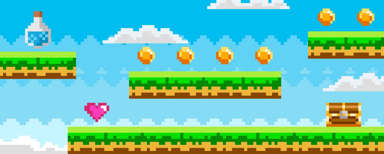 Pixel Art Platformer Vector Images (over 2,200)