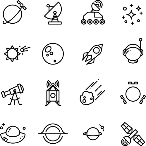 Realistic space elements set Royalty Free Vector Image