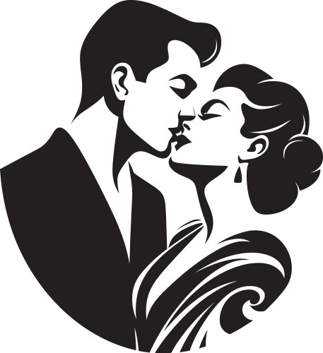 Tempting ties iconic black seductive couple Vector Image