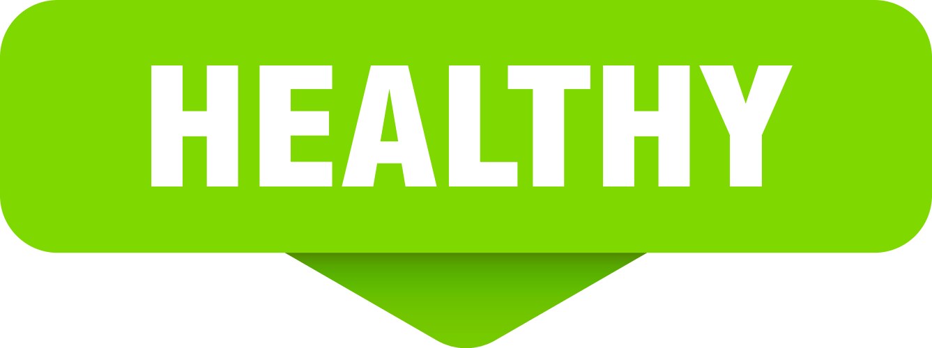 Healthy sticker sign on transparent Royalty Free Vector