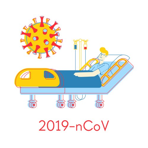 Coronavirus poster design with girl wearing mask Vector Image