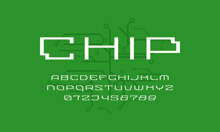 Wide sans serif font with rounded corners Vector Image