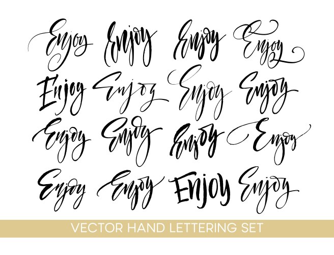 Calligraphy lettering script font a set hand Vector Image