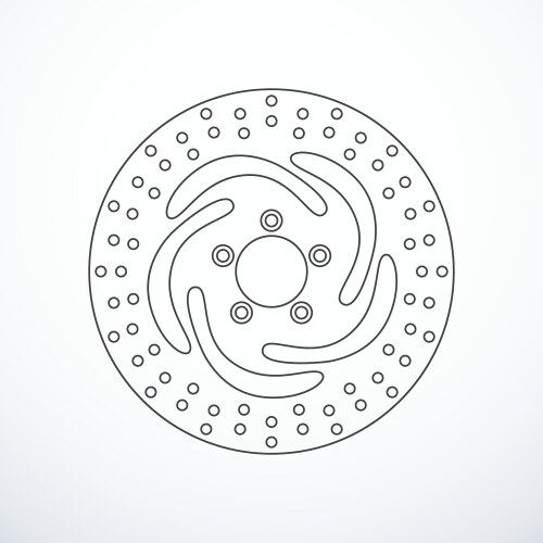Motorcycle brake disc isolated Royalty Free Vector Image