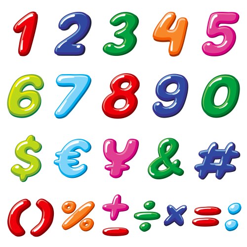 Funny numbers Royalty Free Vector Image - VectorStock