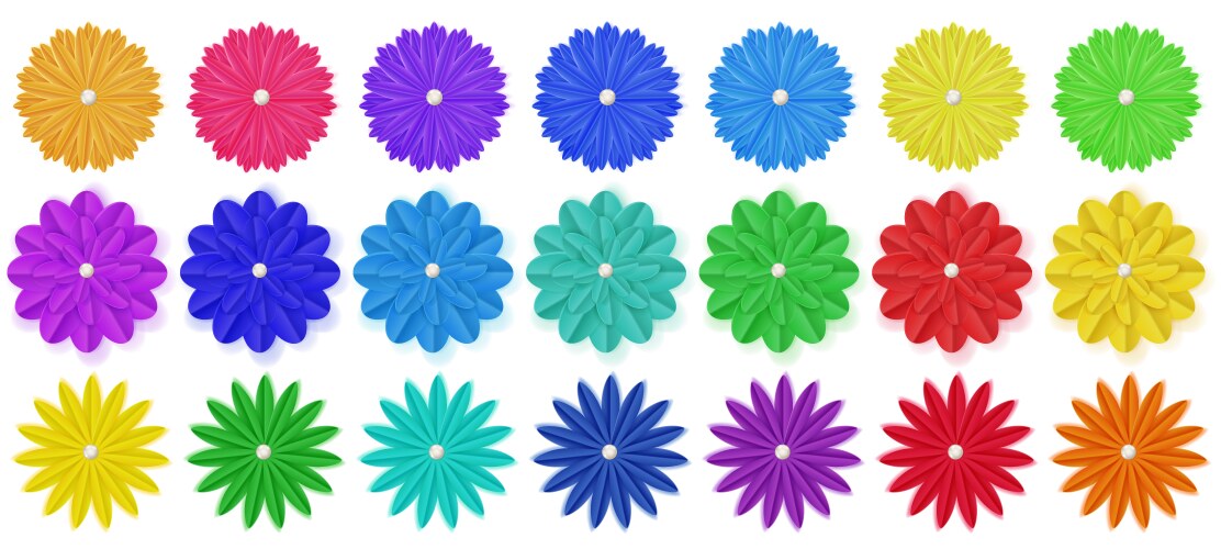 Paper art bouquets origami roses wild flowers Vector Image