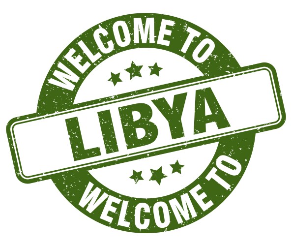 Welcome to libya stamp round sign Royalty Free Vector Image
