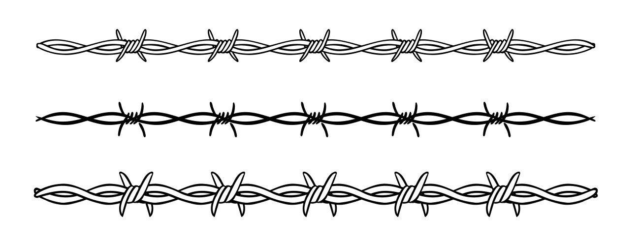 Barbed wire isolated template border barb Vector Image