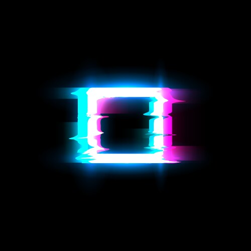 Glitch elements on black background Royalty Free Vector