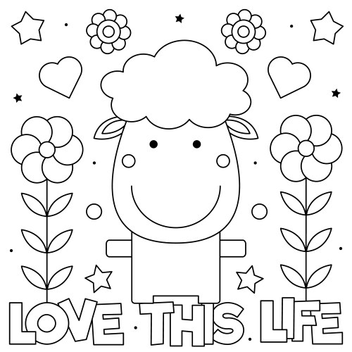 Life is beautiful coloring page Royalty Free Vector Image