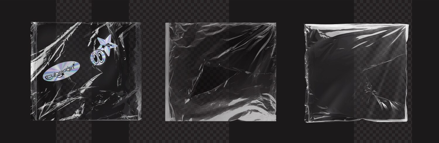 Plastic wrapper texture overlay stretch wrap Vector Image