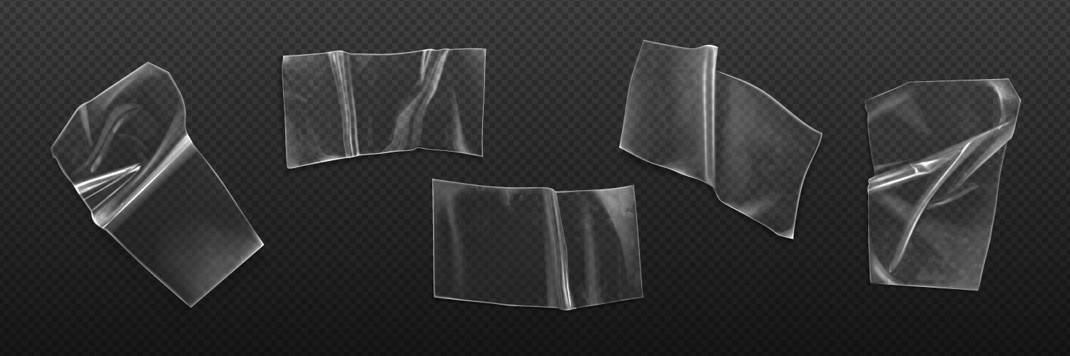 Transparent adhesive plastic tape patch Royalty Free Vector