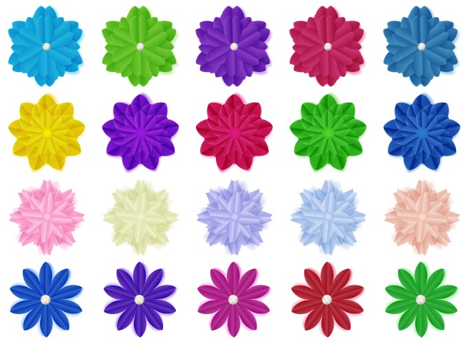 Paper art bouquets origami roses wild flowers Vector Image