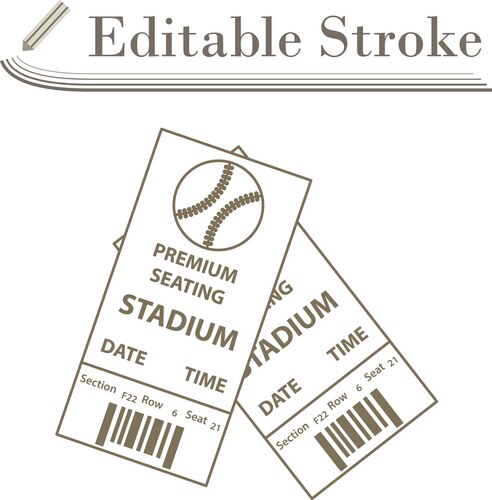 Baseball tickets icon Royalty Free Vector Image