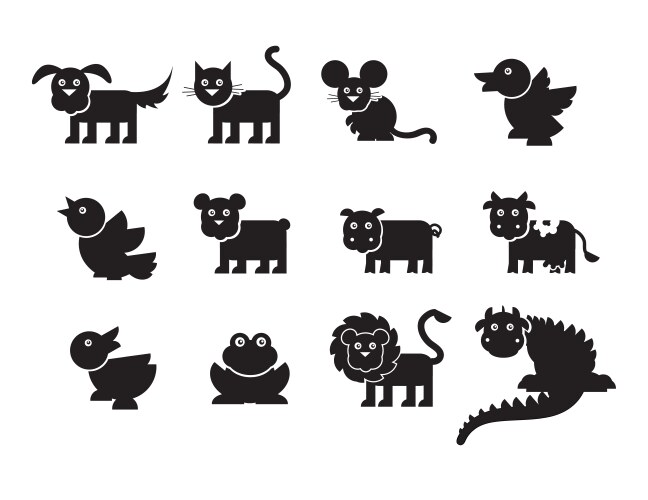 Aggressive cats silhouette Royalty Free Vector Image