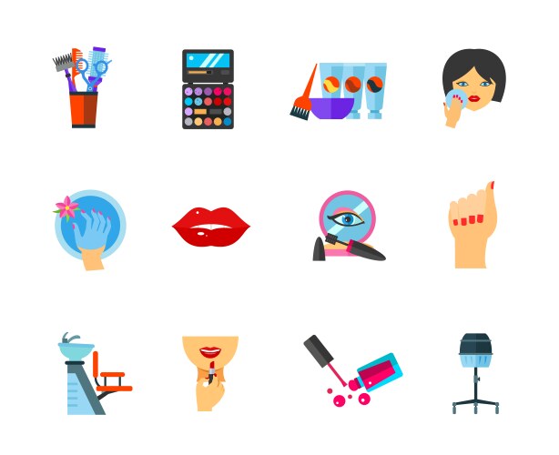 Makeup icon set Royalty Free Vector Image - VectorStock