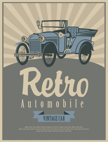 Retro car Royalty Free Vector Image - VectorStock