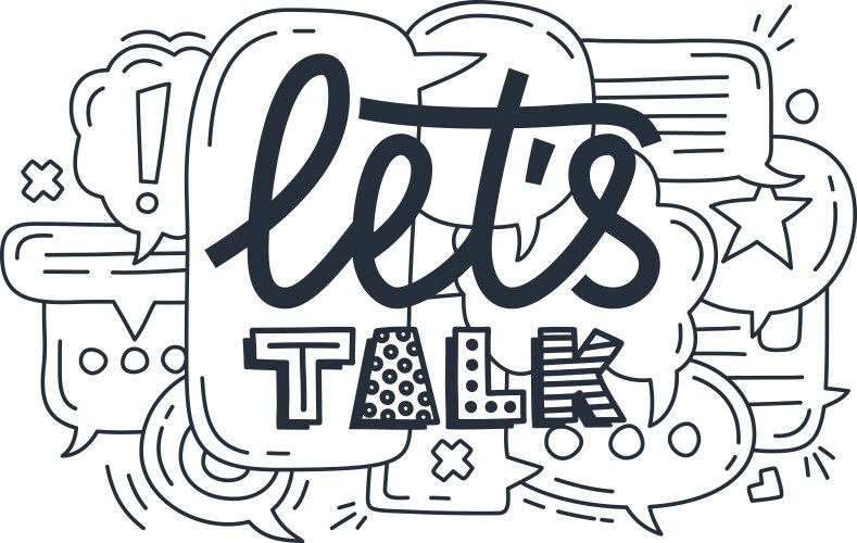 Doodle of colorful dialog speech bubbles Vector Image