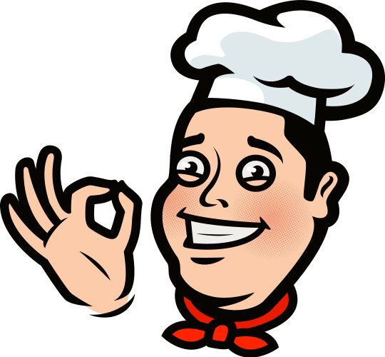 Happy cook chef logo or label Royalty Free Vector Image