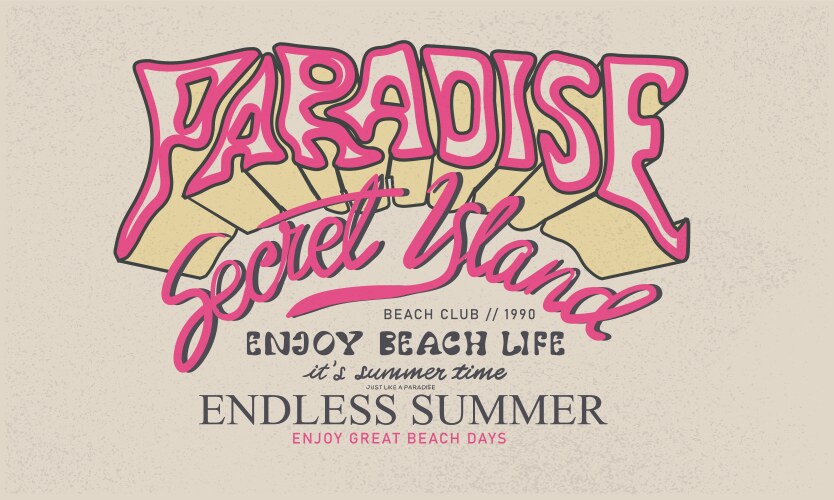 Secret island california palm tree Royalty Free Vector Image