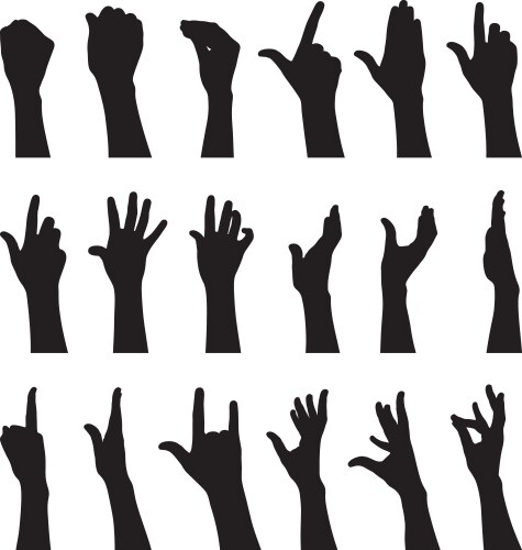 Sign Language Hand Gestures Royalty Free Vector Image