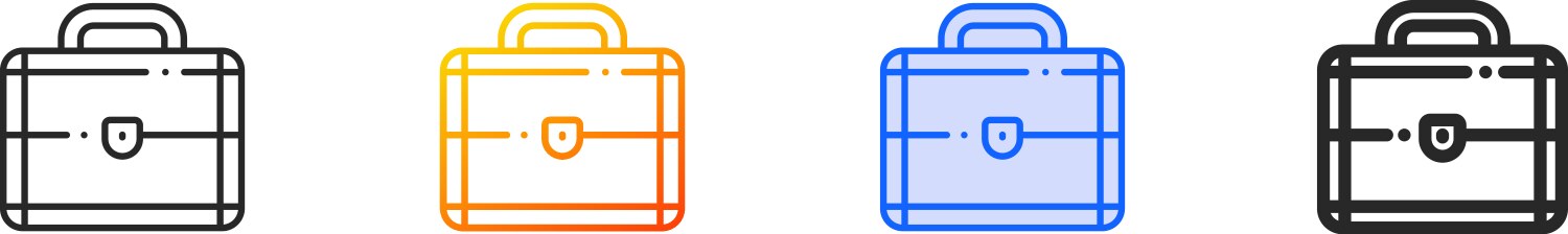 Box iconthin linear gradient blue stroke and bold Vector Image